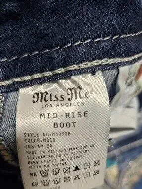 Miss Me | Jeans | Miss Me Midrise Bootcut Wings Jeans 28 | Poshmark